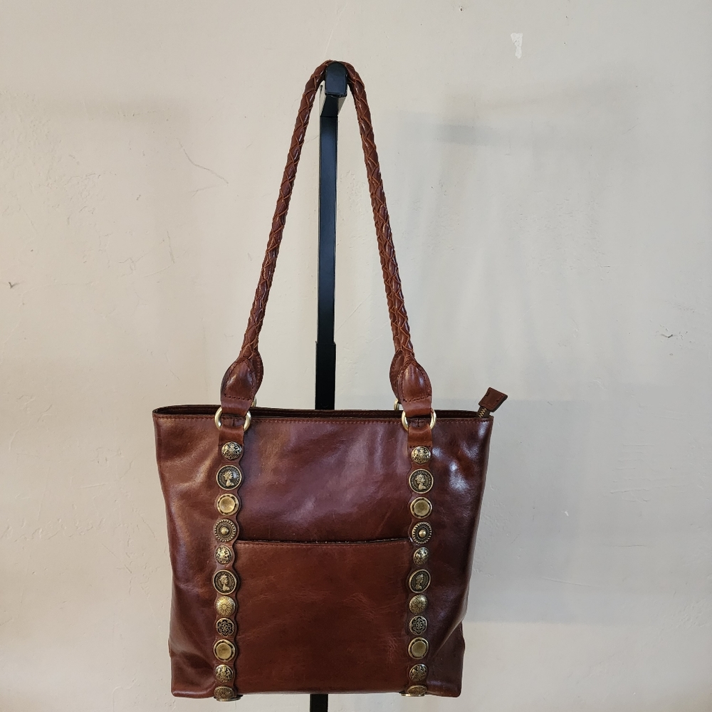 Patricia Nash Renaissance Rena Leather Coin Tote - Gem